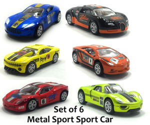 SaleOn Set of 6 Super Cars Unbreakable Diecast Metal Pull Back Sport ...