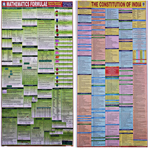 COMBO OF MATHS FORMULA CHART( 45 TOPIC FORMULAE) + INDIAN CONSTITUTION ...