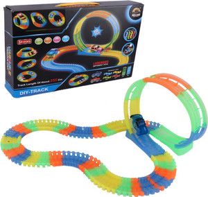 Toyvala Magic Flexible And Bendable Glow in Dark Race Car Twister Track ...