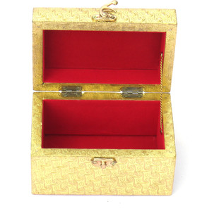 WOODINO Golden Wooden Patra Half Round Premium Jewellery Vanity Box ...