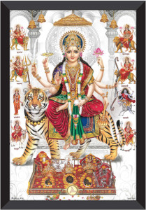 SAF PRINT NAV DURGA PAINTING Digital Reprint 20 inch x 14 inch Painting ...