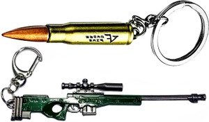 MASHKI PUBG Bullet & AWM Green Gun Keychain Combo with Green AWM New ...