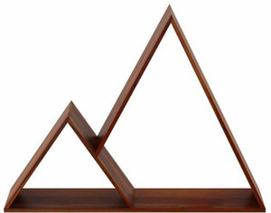 CORAZZIN Sheesham Wood Triangle Shape Wall Shelf Book Rack Storage Unit ...