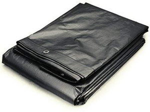 RAIN TARP Tarpaulin (24 ft x 24 ft) UV Treated 250 GSM Black Waterproof ...