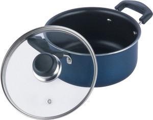 VINOD Zest Non-Stick Deep Sauce pot with Glass Lid Pot 18 cm diameter 2 ...