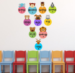 Tuffuk 70 cm Tamil Letters 123 | Wall Stickers | PVC Vinyl | Non ...