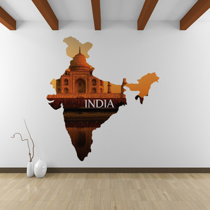 Tuffuk 80 cm Taj Mahal India | Wall Stickers | PVC Vinyl | Non-Reusable ...