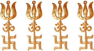 Fellix Swastik Om Trishul Trishakti Yantra / Brass Trishakti / Tri ...