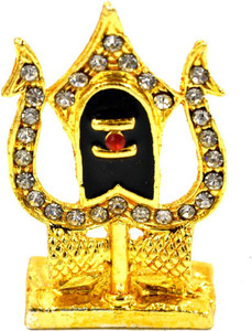 AFH Shiva Bholenath GoldenTrishul Damaru Diamond shivling Decorative ...