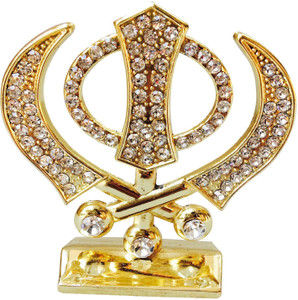 Fellix Waheguru Sign Statue For Car Dashboard Golden Decorative ...