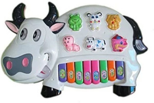 DIVYA Battery Operated Musical Cow Piano fpr kids (Multicolor ...