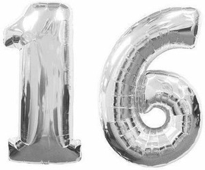 Flipkart.com | gorgeous moment Solid metallic Balloons Foil number 16 ...