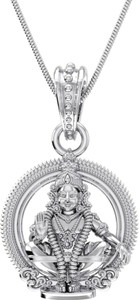 Akshat Sapphire Sterling Silver (92.5% purity) God Ayyappa Pendant for ...