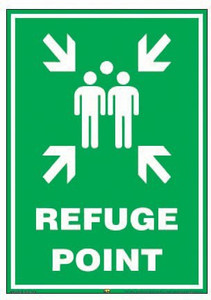 Mr. SAFE Refuge Point Sign Eco Vinyl Sticker 2 ft X 3 ft Emergency Sign ...