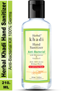 Herbal Khadi Anti-Bacterial Kills 100% Of Germs Hand Sanitizer Bottle ...