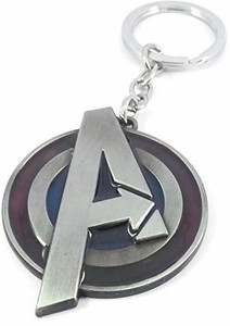 RAJ Marvel Avengers A Logo Metal Keychain/Keyring (Grey) Key Chain ...