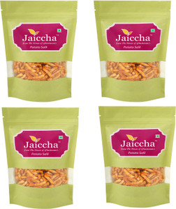 Jaiccha Namkeen Snacks-Pack of 4 Potatao Salli (Aloo Lachha) 100 gms in ...