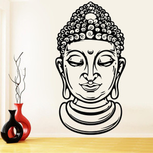 Sticker Hub 45 cm Buddha Face Wall Decal Self Adhesive Sticker Price in ...