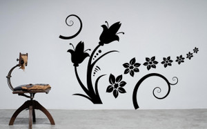 Sticker Hub 58 cm Flower Swirl Wall Decal Self Adhesive Sticker Price ...