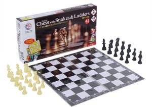 Ratnas Premium Quality 2 in 1 Chess with Snakes & Ladders Board Game ...
