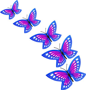 lookat 10 cm 5 Pcs 3D Butterfly Matt Effect Wall Decoration Stickers ...