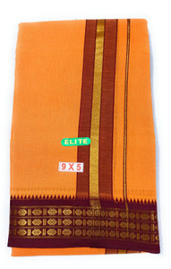SMT New Traditional Cotton Saffron Color Dhoti for Men Woven Men Dhoti ...
