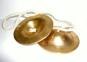nepX HAND Manjeera/MANJIRA BRASS PAIR WITH White COTTON STRING INDIAN ...