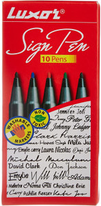 Flipkart.com | LUXOR Sign Pens, Black - Pack of 10 - Permanent Marker