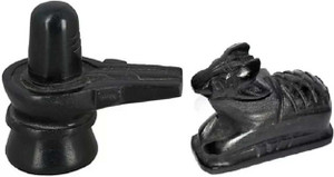 Shiv Black Marble Stone Shivling Nandi for Pooja, Nandi Pindi Marble ...