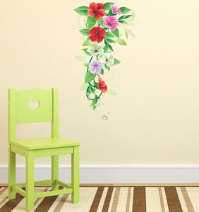 Senthur 90 cm Flower Large Vinyl Wallsticker( 80 cm x 50 cm) Self ...