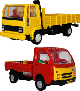 Giftary Pack Of 2 Small Size Plastic Made Indian Cargo Transport Trucks ...