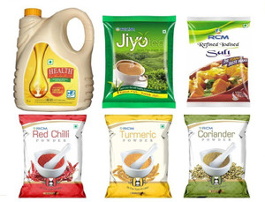 RCM HEALTH GUARD OIL 5 ltr, TEA 500g, SALT 1kg, CHILLI 500g, TURMERIC ...