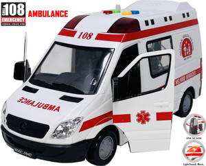 Miniature Mart BIG SIZE Friction Powered 108 Emergency Ambulance ...