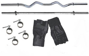 Synergy FITNESS COMBO OF STRAIGHT ROD,CURL ROD,LOCKS AND GLOVES Fitness ...