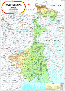 West Bengal Physical Map Photographic Paper - Maps posters in India ...