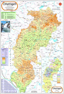Chhattisgarh Physical Map Photographic Paper - Maps posters in India ...