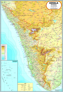 Kerala Physical map Photographic Paper - Maps posters in India - Buy ...