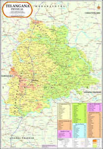 Telangana Physical Map Photographic Paper - Maps posters in India - Buy ...