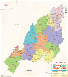 Nagaland Detailed Map Fine Art Print - Maps posters in India - Buy art ...