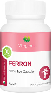 VitaGreen FERRON For Iron, Natural, 30 Capsules Price in India - Buy ...