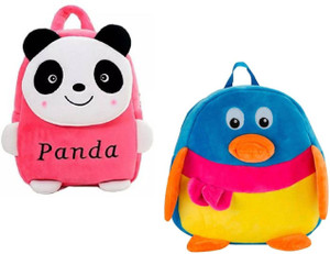AK INTER Pink Panda and Pigeon Kid's School Backpacks Cartoons Bag ...