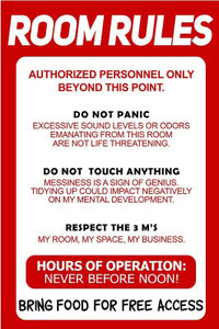 Room Rules Poster | Poster For Room | High Resolution -300 GSM- (18x12 ...