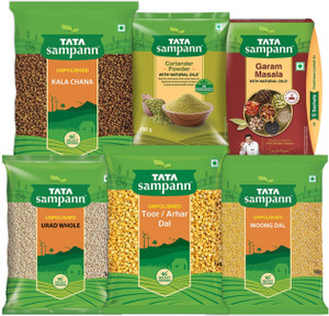TATA Sampann Unpolished Protein Pulses Combo (Urad Dal (1kg)x1,Moong ...