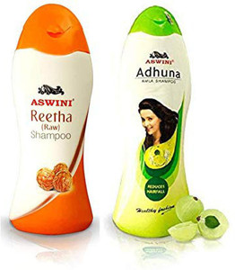 aswini Combo of 2 Adhuna Amla and Reetha Shampoo (175 and 100 ml ...