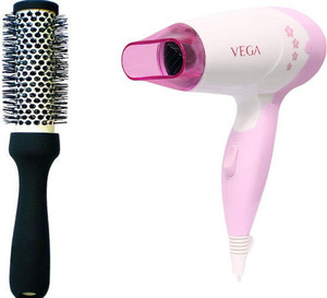 VEGA Glam 1000 Hair Dryer (VHDH-20) with Premium Hot Curl Brush ...