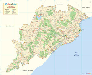 Odisha Detailed Antique Map Fine Art Print - Maps posters in India ...