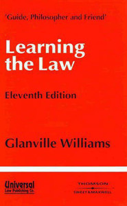 Learning the Law: Buy Learning the Law by Williams Glanville L. at Low ...