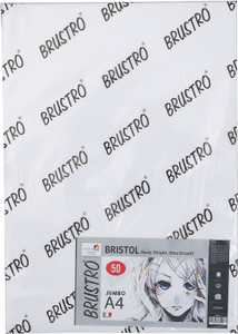 Flipkart.com | BRuSTRO Bristol Jumbo (50 Sheets), Unruled, A4, 250 gsm ...