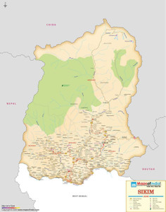 Sikkim Detailed Antique Map Fine Art Print - Maps posters in India ...