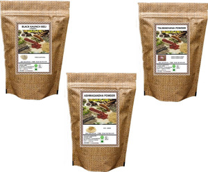 ORGANIC HERBS BLACK KAUNCH ,TALMAKHANA & ASHWAGANDHA POWDER (50 GM EACH ...